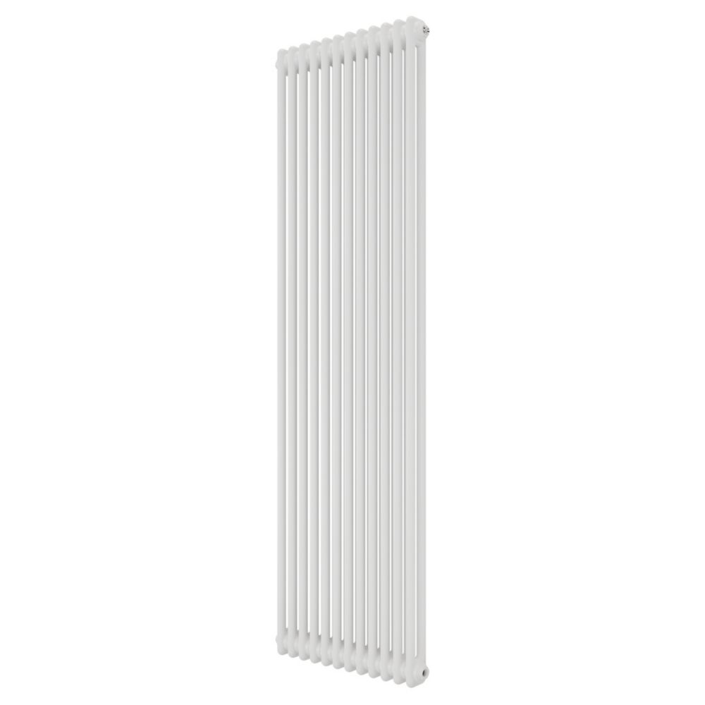 Azur 1800mm x 560mm 5410BTU White Vertical 2 Column Radiator - Screwfix