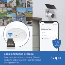 TP-Link C410 Solar & Battery-Powered Black Wireless 2K Outdoor Cylinder ...