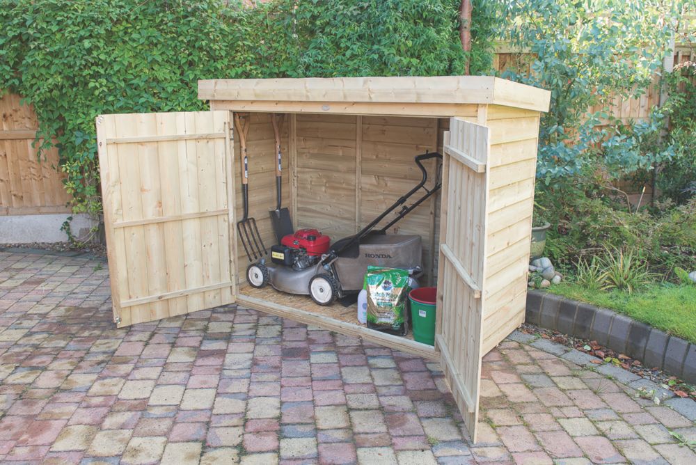 Forest 6' x 2' 6" (Nominal) Pent Shiplap T&G Garden Store with Assembly - Screwfix