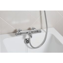 Bristan Artisan Chrome 80mm Deck Mounted Dual Control Thermostatic ...
