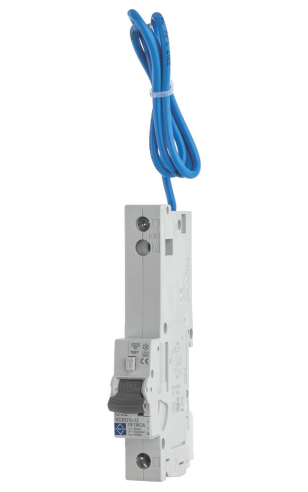Lewden 32A 30mA Type A SP C Curve RCBO - Screwfix