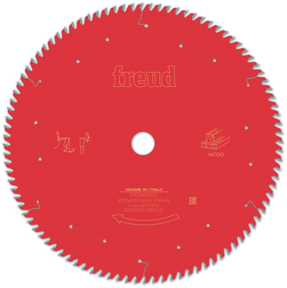 Freud F03FS10138 Wood/Chipboard/MDF Circular Saw Blade 305mm x 25.4mm ...