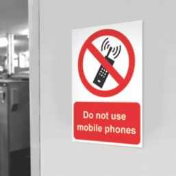 Essentials "Do Not Use Mobile Phones" Sign 210mm x 148mm - Screwfix