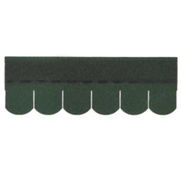 Roof Pro Green Round Bitumen Roof Shingles 1m x 340mm 16 Pack - Screwfix