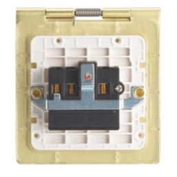 Contactum 3344BBW 13A 1-Gang Unswitched Floor Socket Brushed Brass with ...