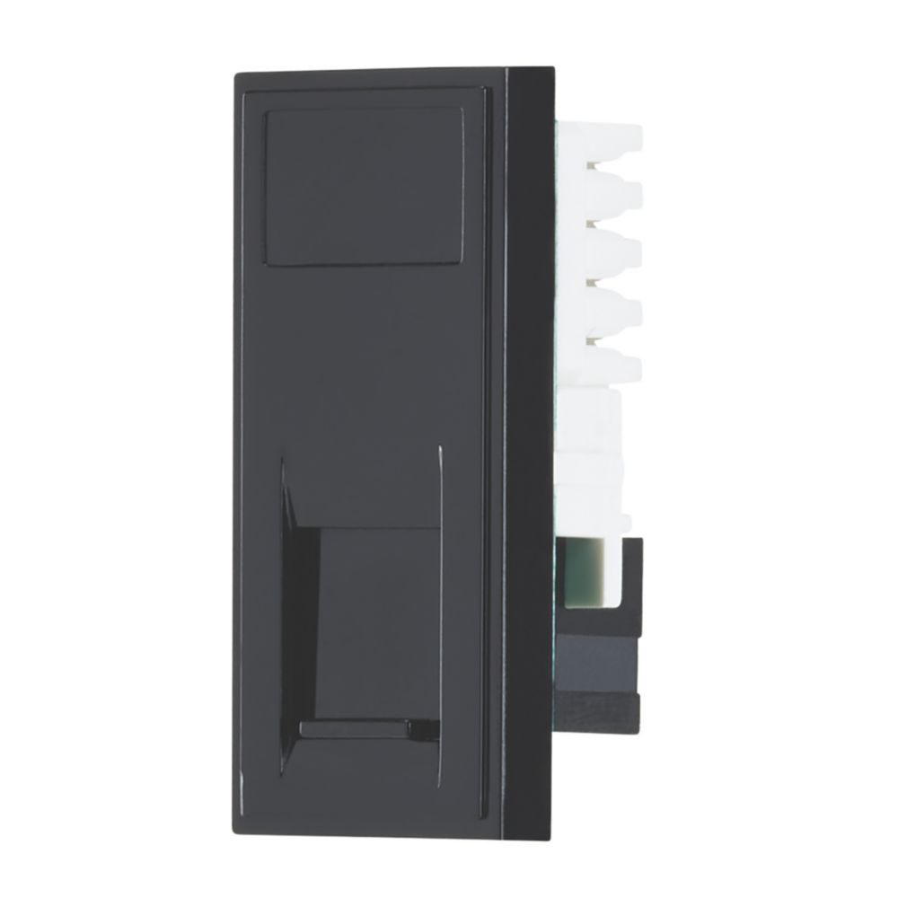 Contactum Media Modular RJ45 Ethernet Socket Black - Screwfix