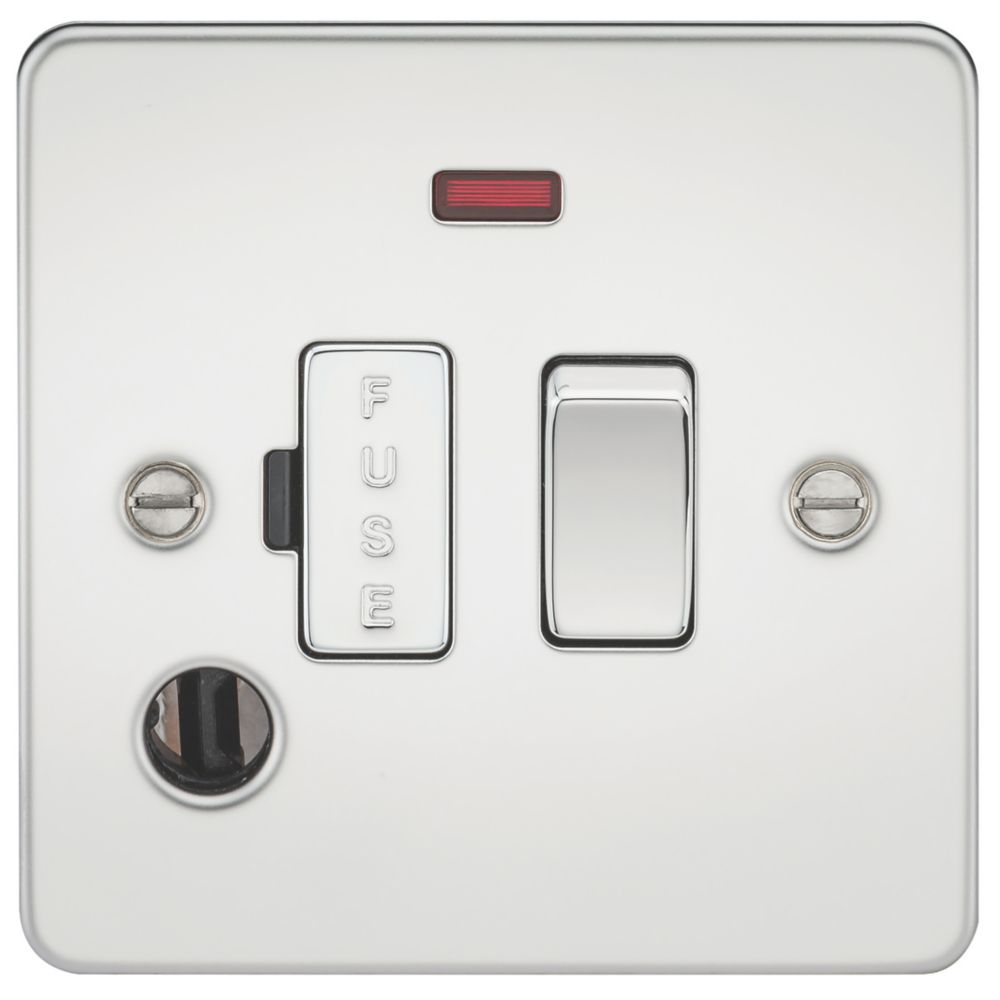 Knightsbridge 13A Switched Fused Spur & Flex Outlet with LED Polished ...