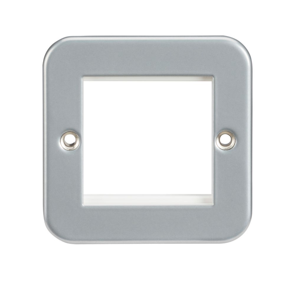 Knightsbridge 2-Module Modular Metal Clad Faceplate - Screwfix