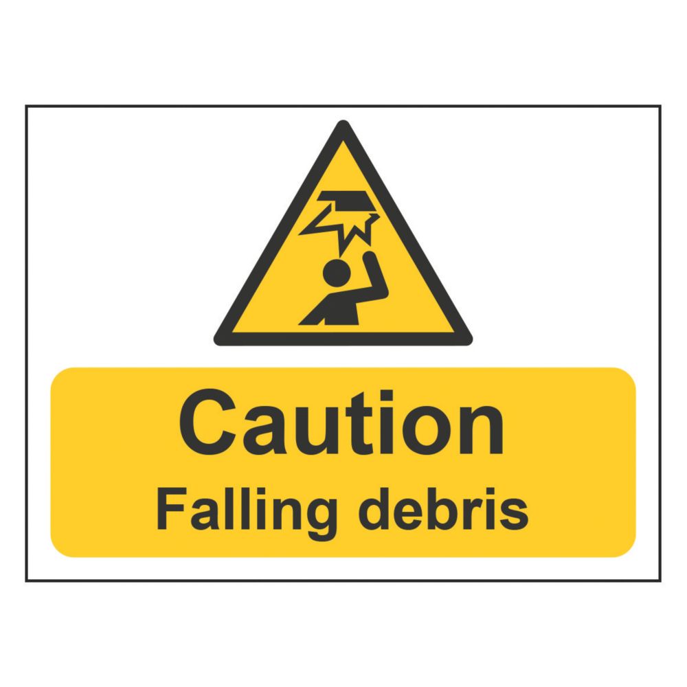 Essentials "Caution Falling Debris" Sign 300mm x 400mm - Screwfix