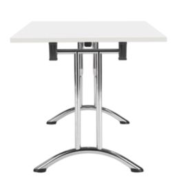 TC Group One Union Rectangular Folding Table White/Silver 1600mm x ...