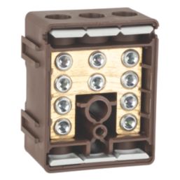Lewden 100A 5-Way 2.5-35mm² Connector Block Brown - Screwfix
