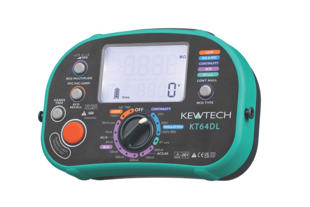 Kewtech KT64DL Multi-function tester - Screwfix