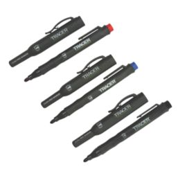 TRACER Medium Tip Mixed Colours Permanent Marker 3 Piece Set - Screwfix