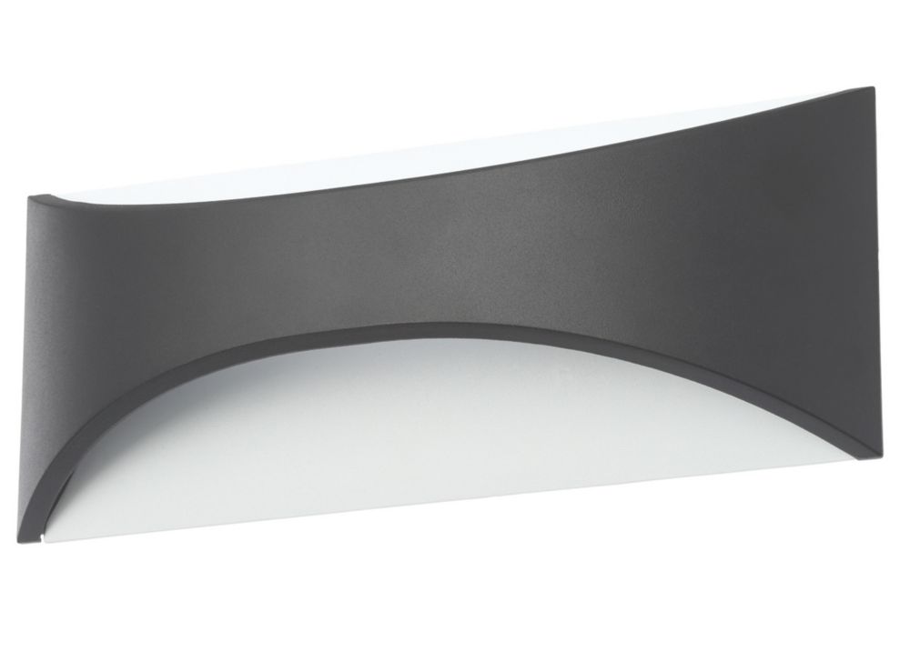 Zink Stroud Outdoor LED Wall Light Black 6W 275lm - Screwfix