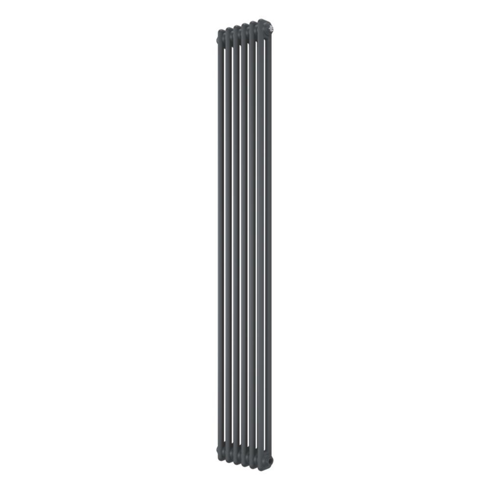 Azur 1800mm x 290mm 2705BTU Anthracite Vertical 2 Column Radiator ...