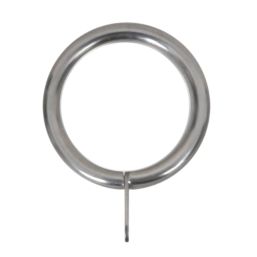 Renaissance Brushed Nickel Metal Curtain Rings 28mm 8 Pack - Screwfix