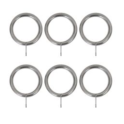 Renaissance Brushed Nickel Metal Curtain Rings 28mm 8 Pack - Screwfix