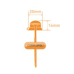 Corrapol Polycarbonate Fixings Clear 60mm x 20mm 50 Pack - Screwfix