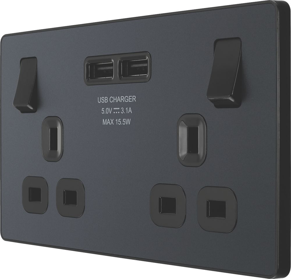 Grey Plug Sockets | Switches & Sockets | Screwfix.com