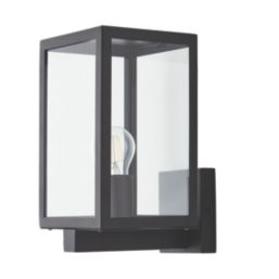 Zink Hestia Outdoor Box Lantern Wall Light Fitting Black - Screwfix