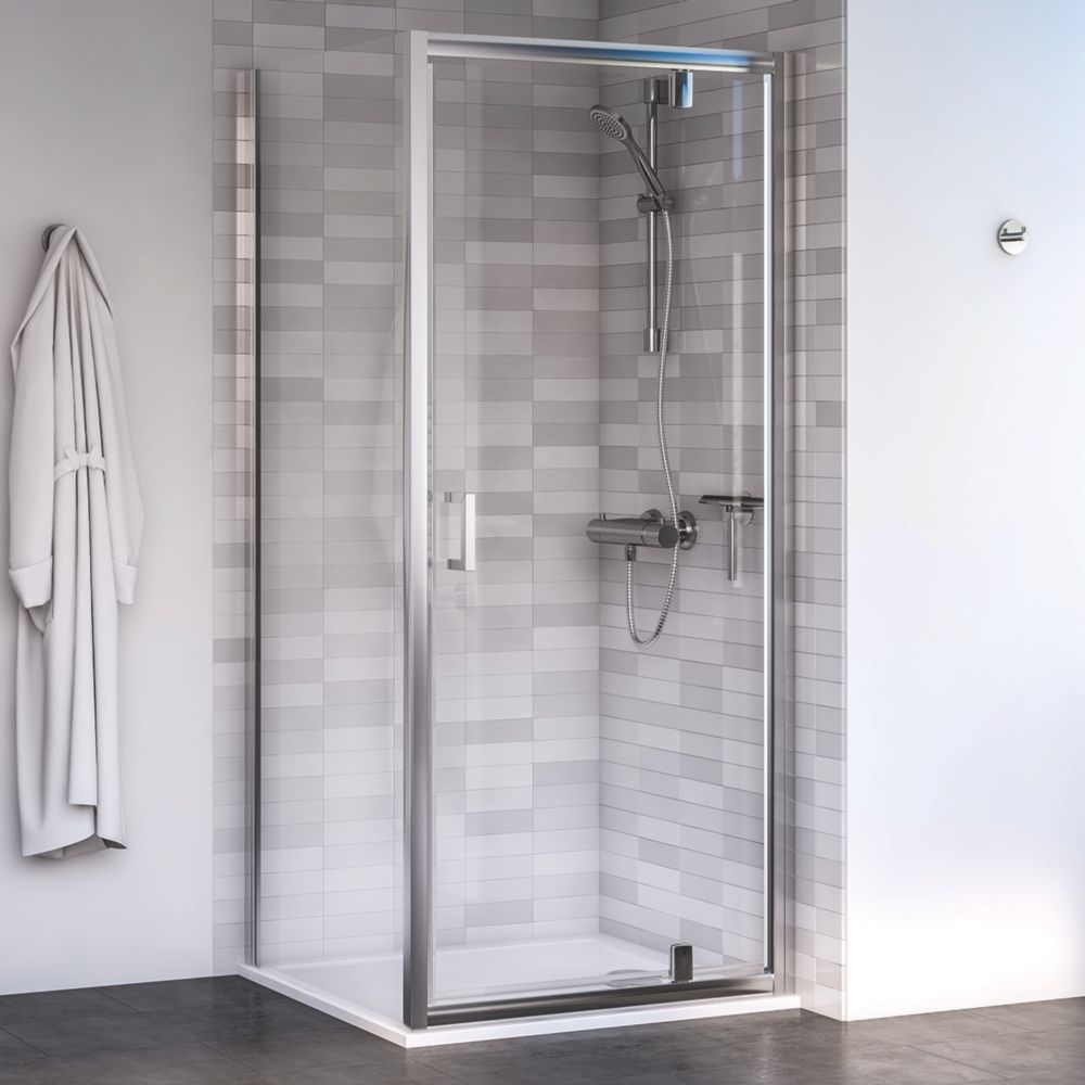 Aqualux Edge 6 Semi-Frameless Square Shower Enclosure LH/RH Polished ...