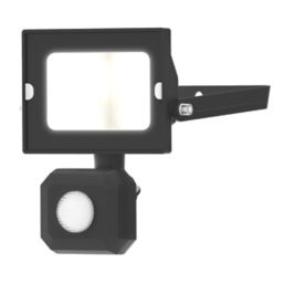 4lite Advantage Outdoor LED Floodlight With PIR Sensor Black 10W 850lm ...