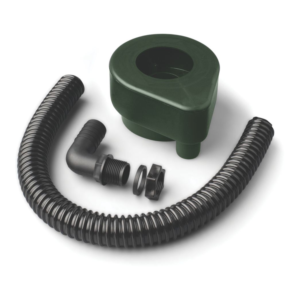 Straight PLC Square/Round Universal Rain Trap Diverter Green - Screwfix