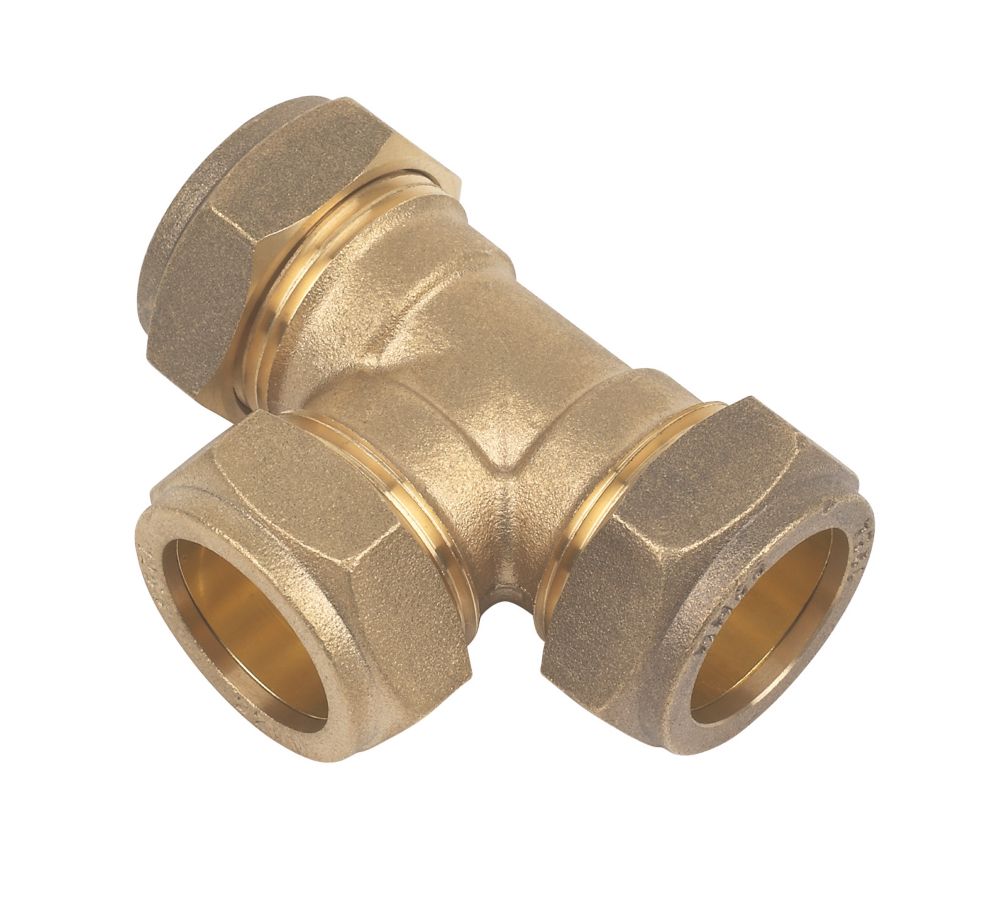 Flomasta Compression Equal Tees 22mm 2 Pack | Pipe Fittings | Screwfix.com