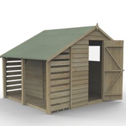 Forest 4Life 6' x 8' (Nominal) Apex Overlap Timber Shed with Lean-To ...
