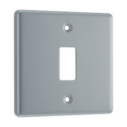 British General Nexus Metal Grid 1-Module Grid Faceplate Grey - Screwfix