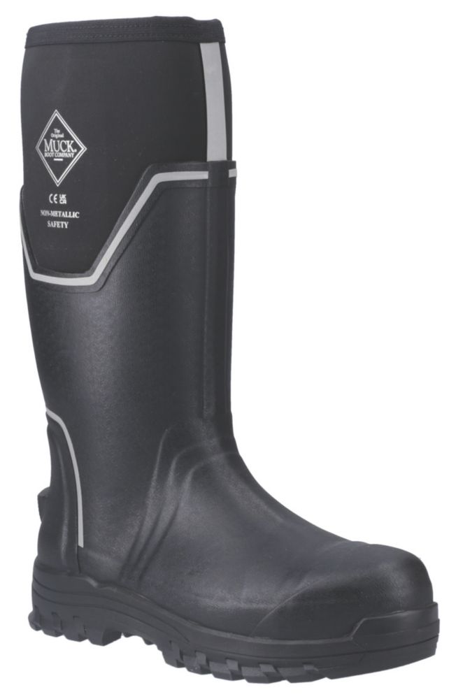 Muck Boots MB Grit Size 9 Black Safety Wellies - Screwfix