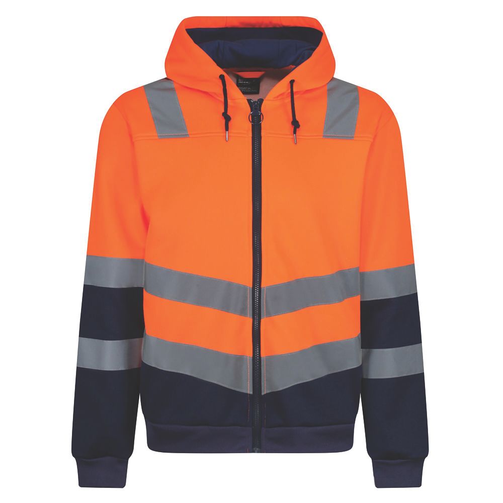 Regatta Pro Hi-Vis Hoodie Orange/Navy Small 40" Chest - Screwfix