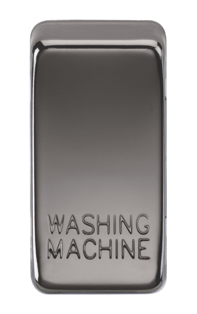 Knightsbridge 'WASHING MACHINE' Switch Cover Black Nickel - Screwfix