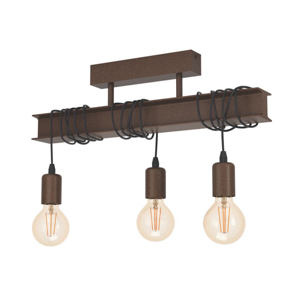 Eglo Townshend 4 Ceiling Light Antique Brown - Screwfix