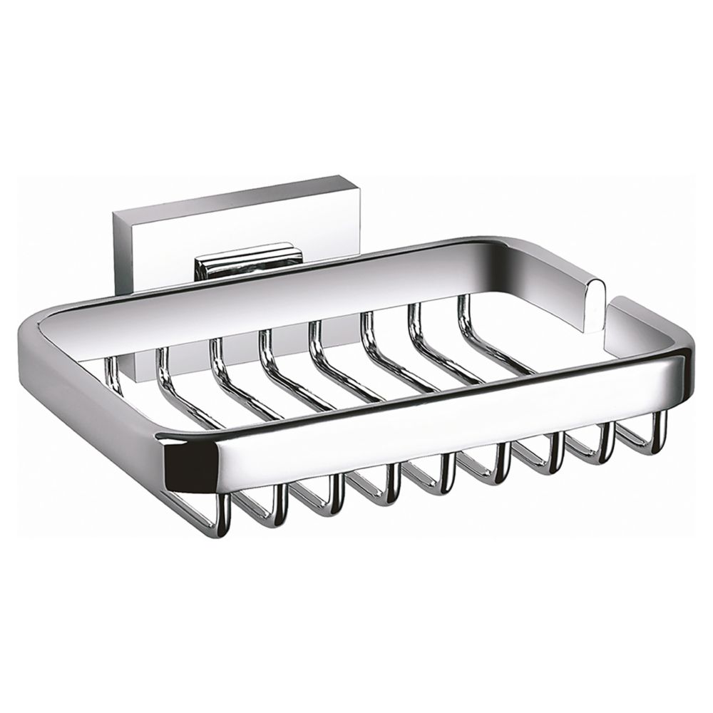 Aqualux York Glass Soap Basket Chrome | Soap Dishes | Screwfix.com