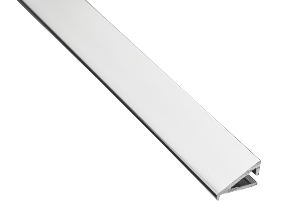 Homelux 9mm Straight Aluminium After-Fit Tile Trim Silver 1.83m - Screwfix