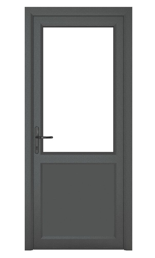 Crystal 1-Panel 1-Clear Light Right-Handed Anthracite Grey uPVC Back ...