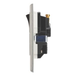 Contactum Iconic 13A 1-Gang DP Switched Socket Outlet Brushed Steel ...