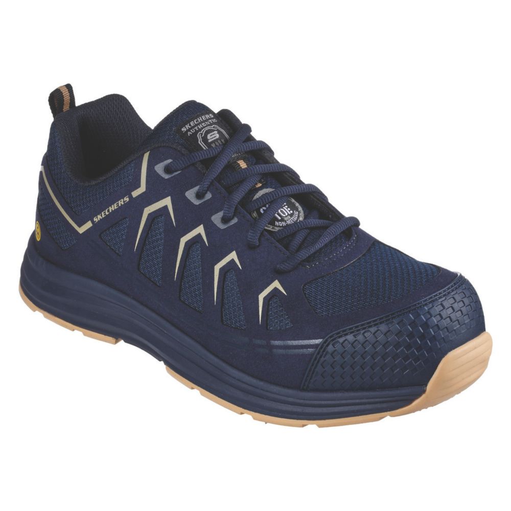 Skechers Malad II Size 9 Navy/Tan Safety Trainers - Screwfix