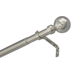 Renaissance Brushed Nickel Curtain Pole 28/25mm x 180-340cm - Screwfix