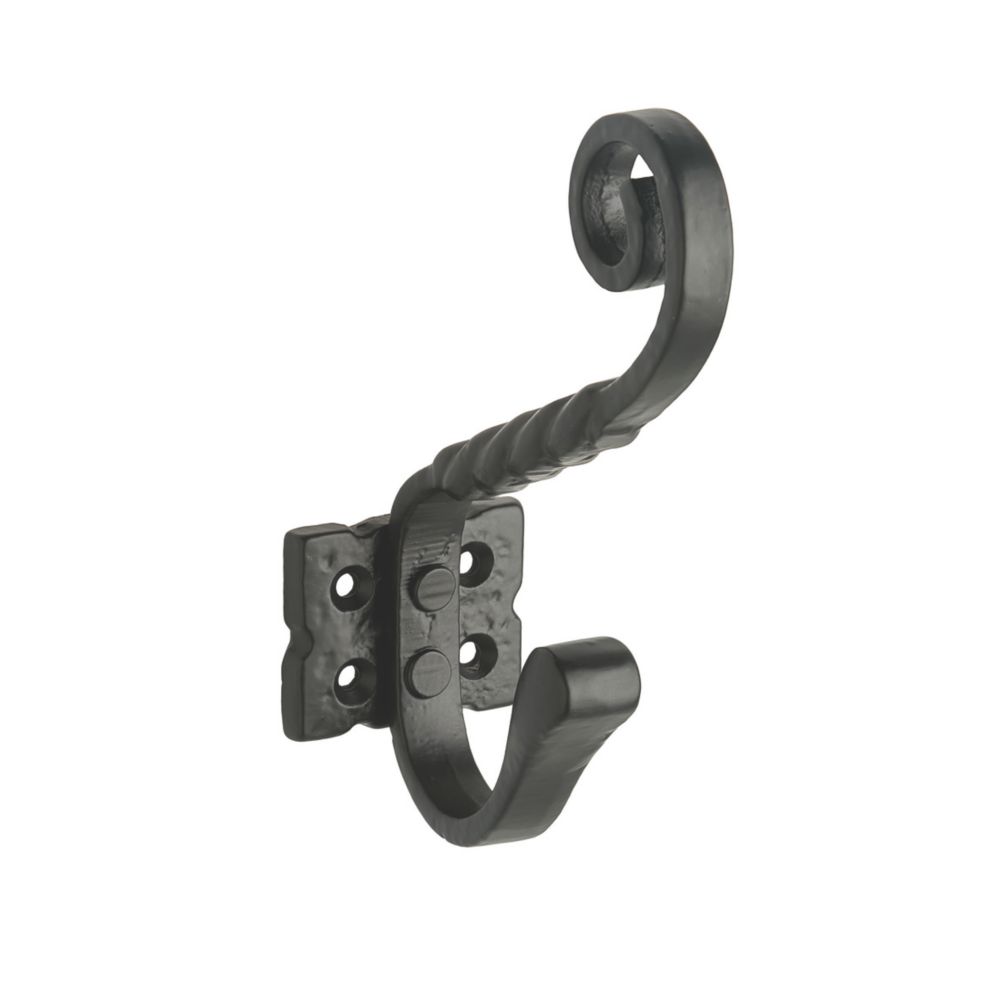 Decohooks Ornate Single Hook Black 140mm - Screwfix