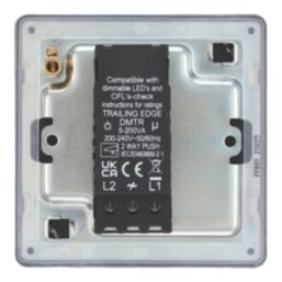 LAP 1-Gang 2-Way LED Dimmer Switch Matt Black with Colour-Matched ...