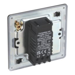 LAP 1-Gang 2-Way LED Dimmer Switch Matt Black with Colour-Matched ...