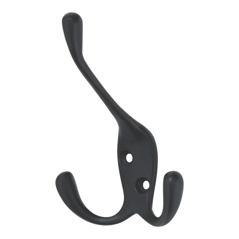 Essentials Tri-Hook Black 100mm - Screwfix