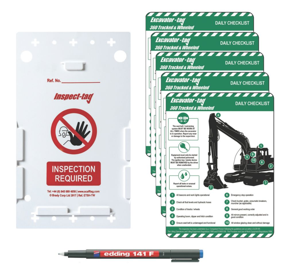 Scafftag Excavator Tag Kit 7 Piece Set - Screwfix