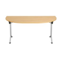 TC Group One Union Semi-Circular Folding Table Nova Oak/Silver 1600mm x ...