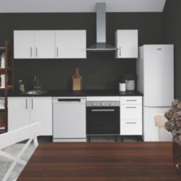 Pragma 2 Door Matt White 800mm x 320mm x 550mm Flat Packed Kitchen Wall Unit Screwfix