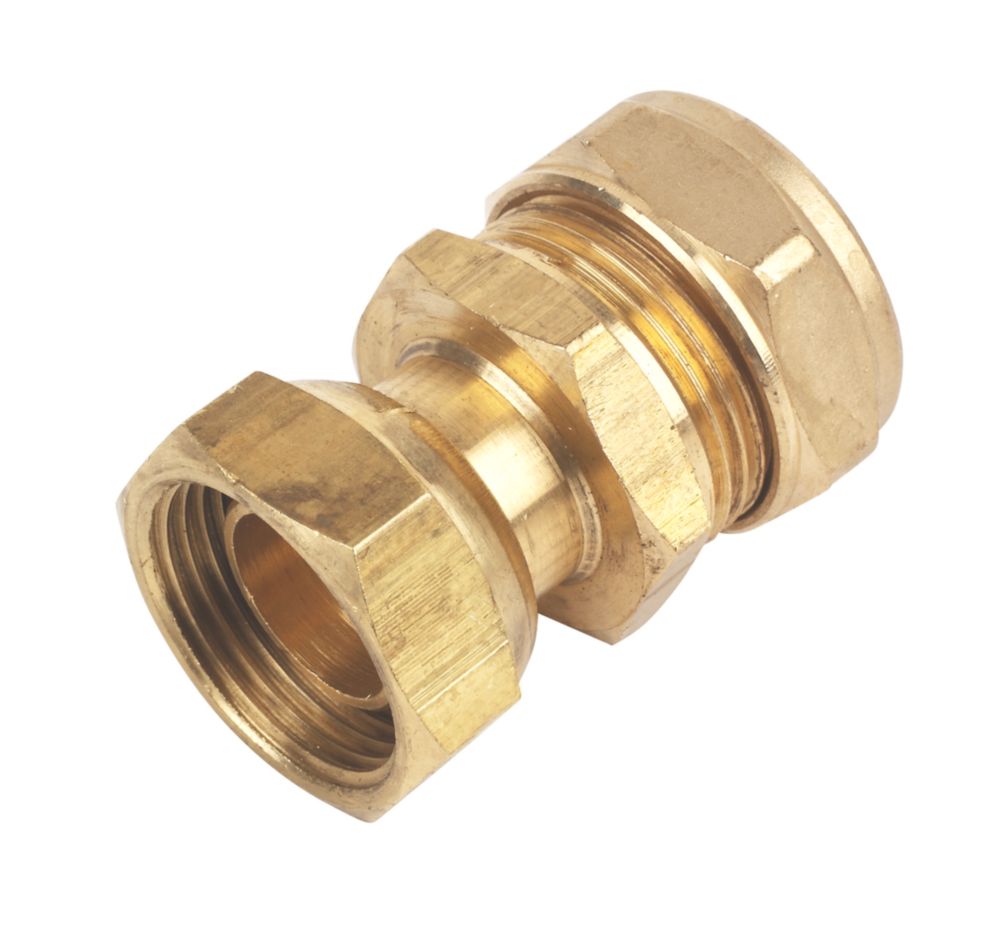 Flomasta Brass Compression Straight Tap Connector 22mm x 3/4" - Screwfix