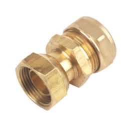 Flomasta Brass Compression Straight Tap Connector 22mm x 3/4" - Screwfix