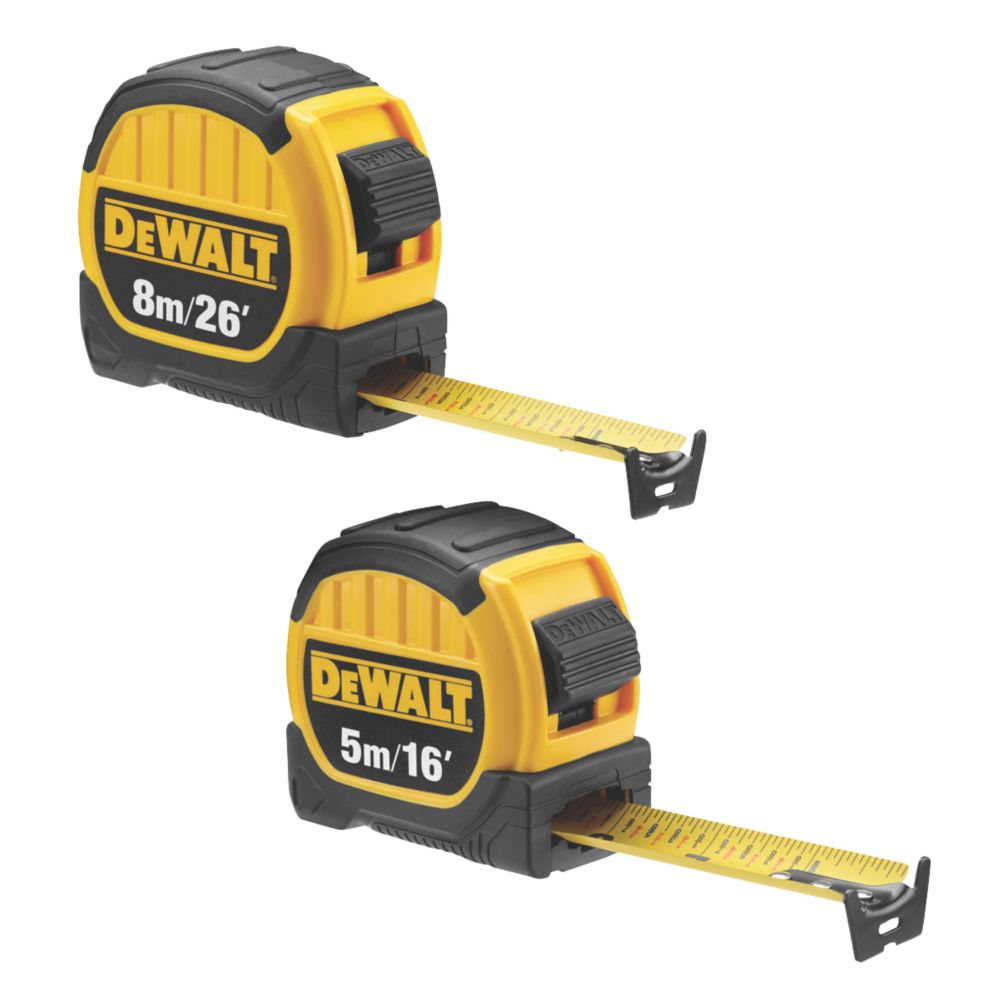DeWalt 5 & 8m Tape Measure Set 2 Piece Set - Screwfix